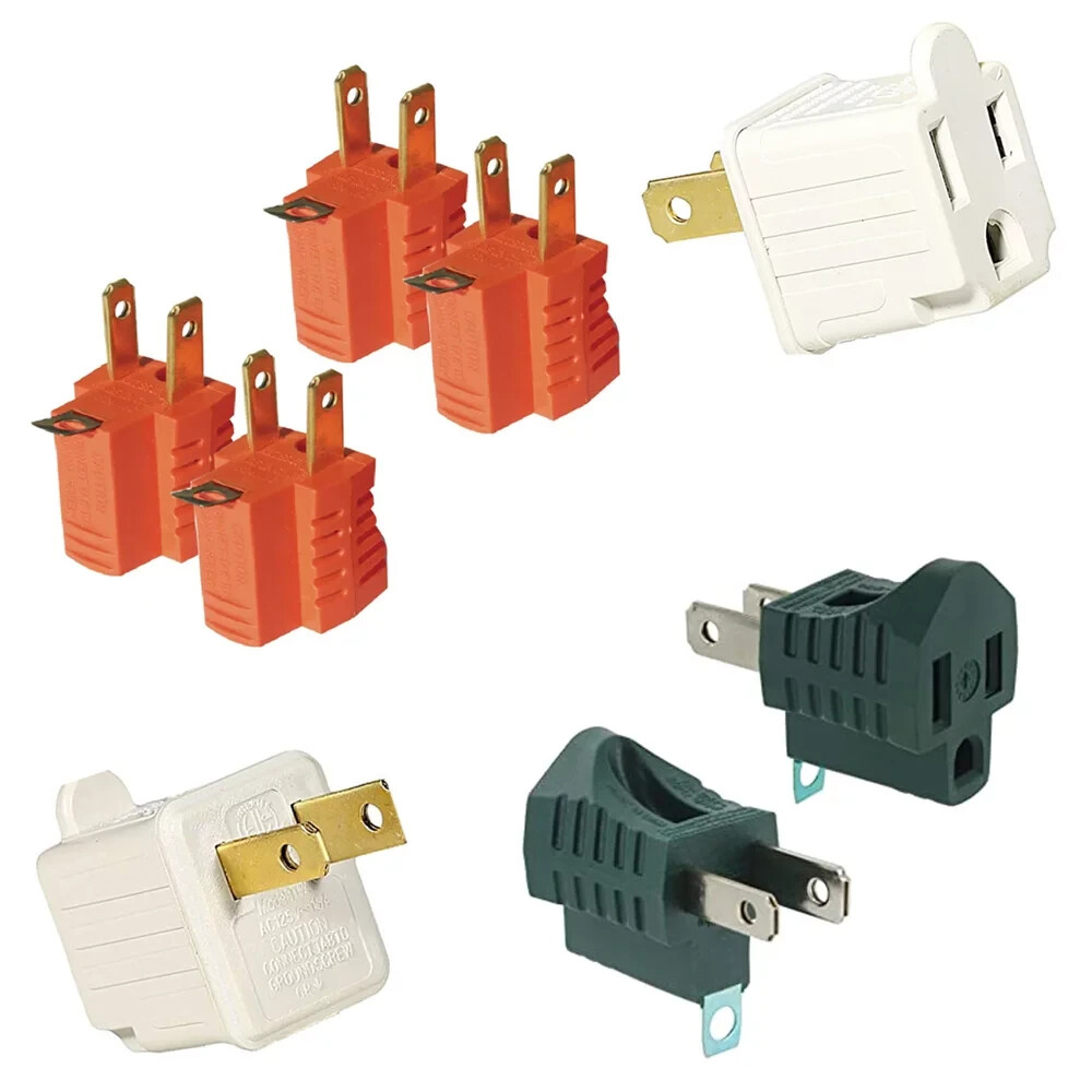 8Pack 3 to 2 Prong AC Power Outlet Grounding Adapter Tap Plug UL Listed ...