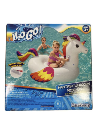 Bestway H2O Go Big Ride-On Unicorn Float Swimming Pool Inflatable Float ...