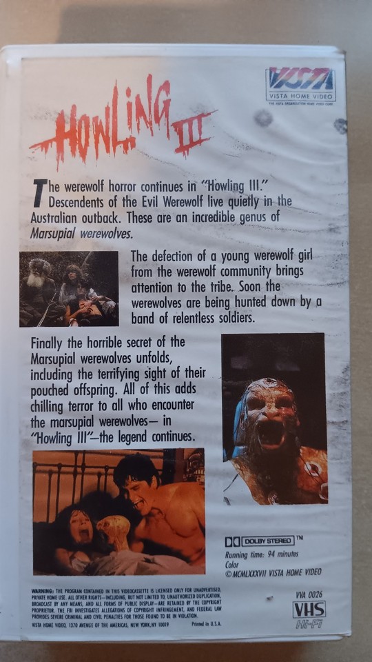 Howling 3 Vhs 1987 | eBay