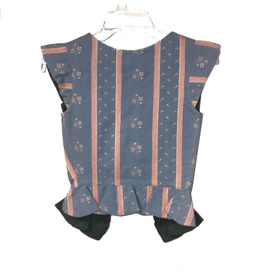 Renaissance Blue Brocade Bodice Wing & Picadils Reversible Boned New Sz ...