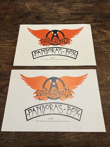 VTG Aerosmith pandoras box promo stickers lot 1991 rock music band ...