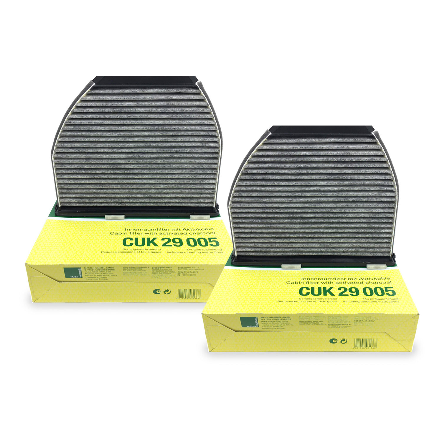 Mann Pair Set of 2 Cabin Carbon Air Filters For Mercedes W207 W218 C350 ...