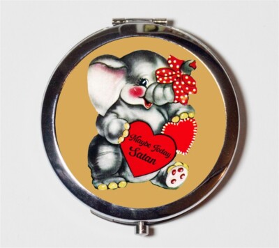 Maybe Today Satan Funny Compact Mirror Make Up Pocket Mirror for ...
