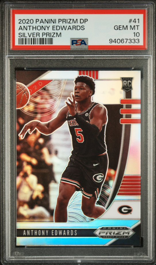 2020-21 Panini Prizm DP Anthony Edwards Rc Silver Prizms #41 PSA 10 Gem ...
