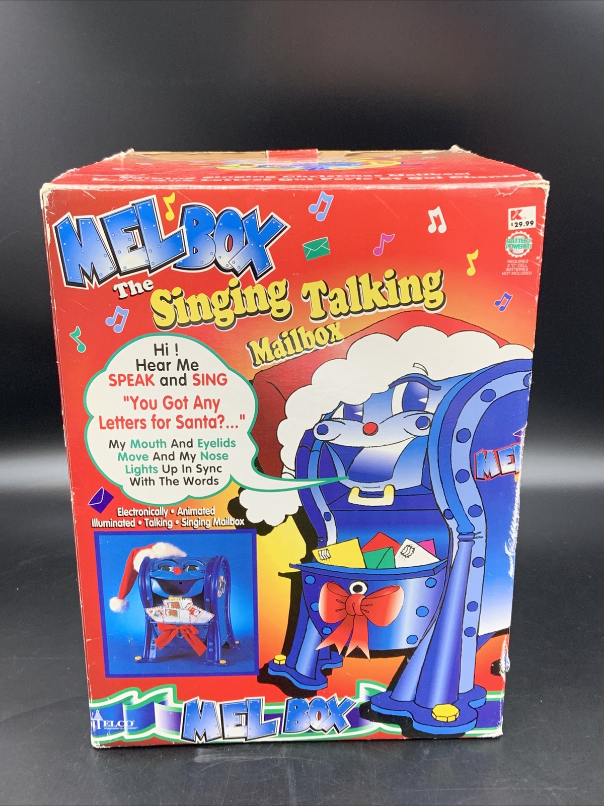 Melbox Singing Talking Mailbox Santa Christmas Telco 1999 Original Box ...