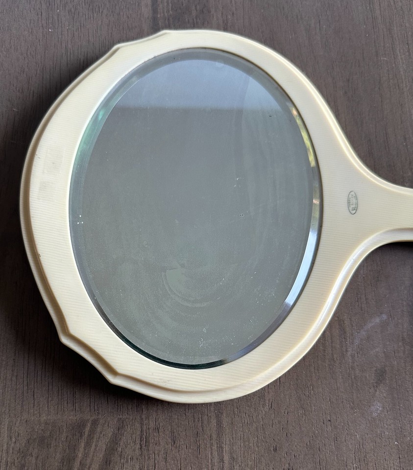Vintage Du Barry Py-Ra-Lin Ivory Celluloid Hand Beveled Mirror Art Deco ...