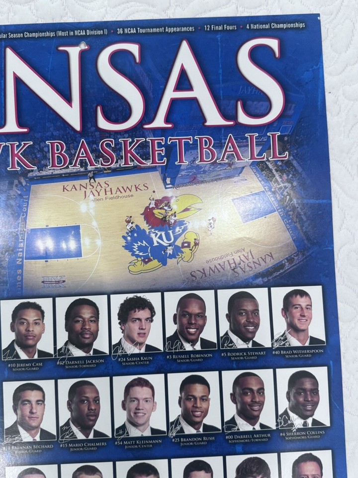 2007-2008 Kansas Jayhawks KU Basketball Poster schedule Team Photos | eBay