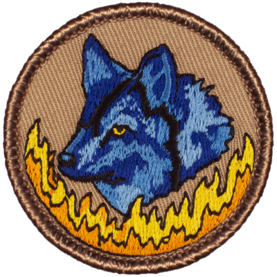 Blue Flaming Wolf Patrol Patrol Patch - 2" Round Embroidered Patch | eBay