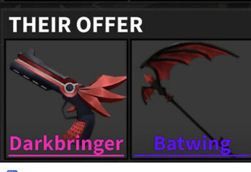 BATWING DARKBRINGER SET MM2 Super Fast Delivery | eBay