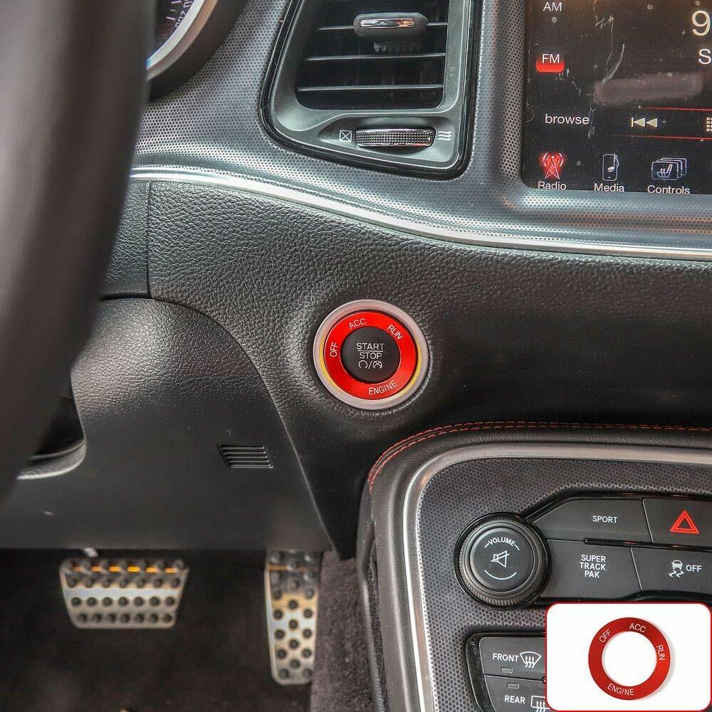 Red Engine Start Stop Ignition Button Trim Ring For Dodge Challenger ...
