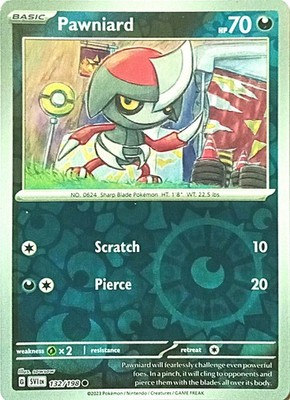 Pawniard Scarlet & Violet Base Set Pokémon TCG 132/198 Reverse Holo ...