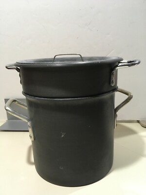 CALPHALON 8 Qt Quart Stock Pot, Strainer, 808 w/ 310 Lid Aluminum USA ...