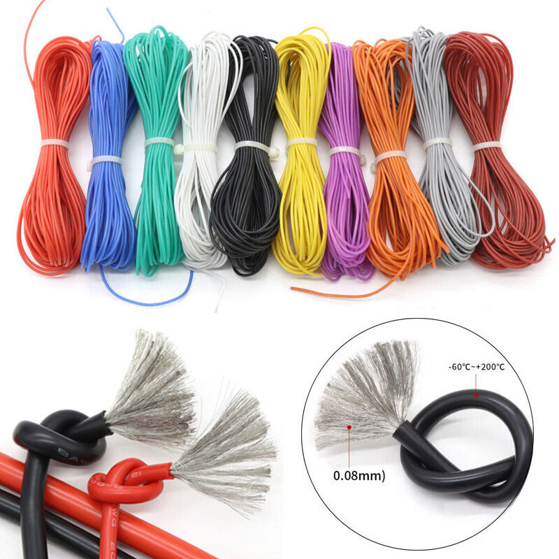 Flexible Soft Silicone Wire Cable 2AWG~30AWG UL High Temp Colorful ...