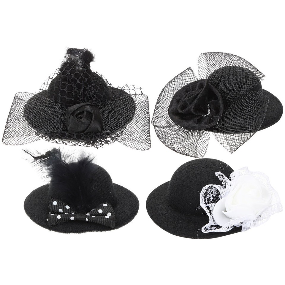 4PCS DIY Costume Hats Fancy Doll Hats Fancy Tiny Hats Doll Dress Up ...