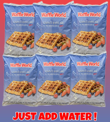 Waffle World Complete Waffle Mix Pancake Mix Just Add Water 5 lb Bags 6 ...