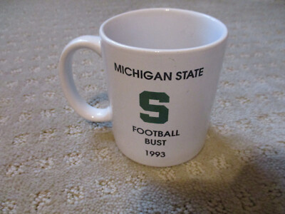 Vintage 1993 Michigan State Spartans Football Bust Coffee Mug Cup MVP ...