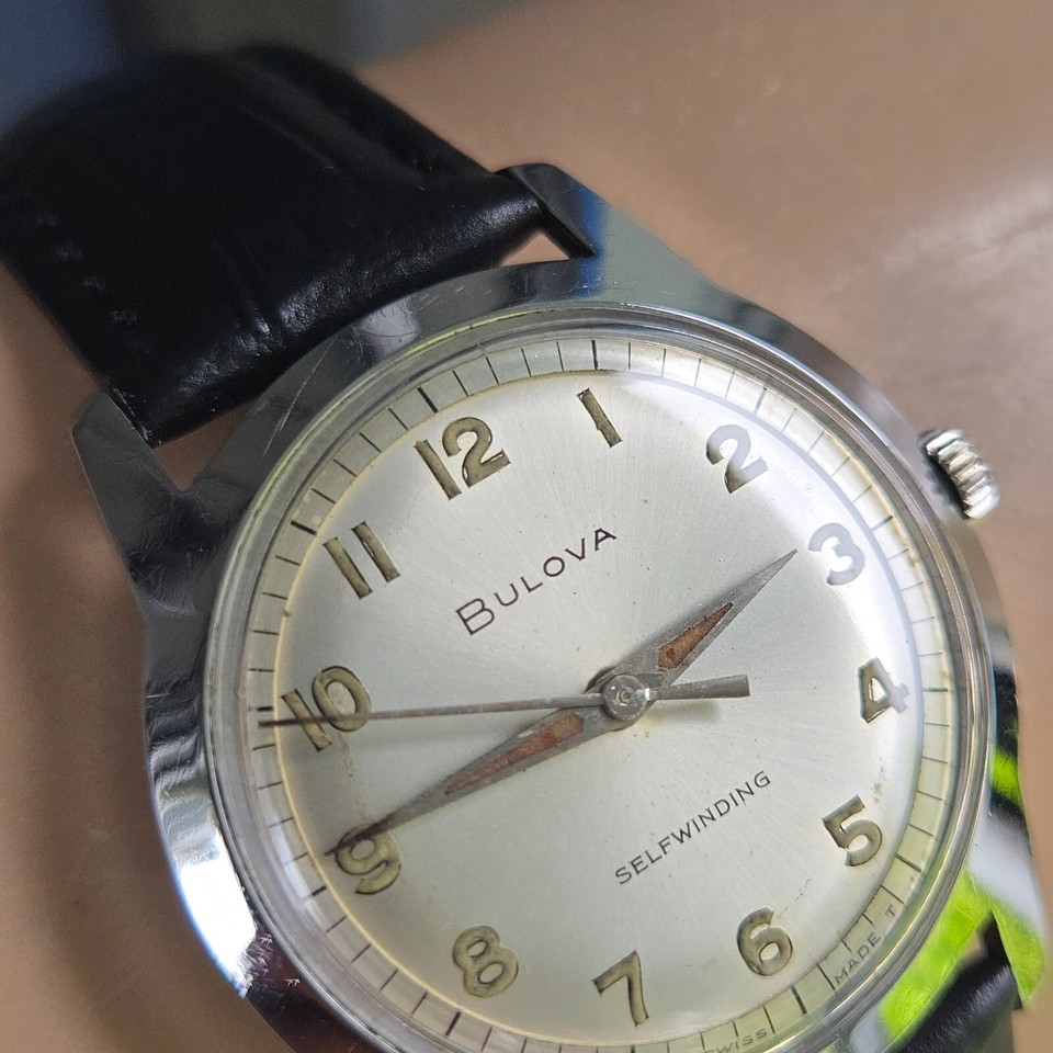 Vintage BULOVA Clipper "A" men's automatic watch 11ALAC Mlitary style ...