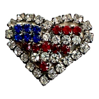 United States Red White Blue Lapel Pin FAUX Rhinestones | eBay