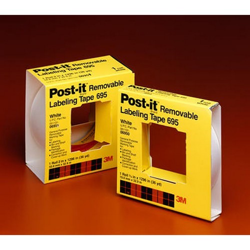 3M/Post-it 06951 Labeling Tape 695, 2 Inches x 36 Yards, White | eBay