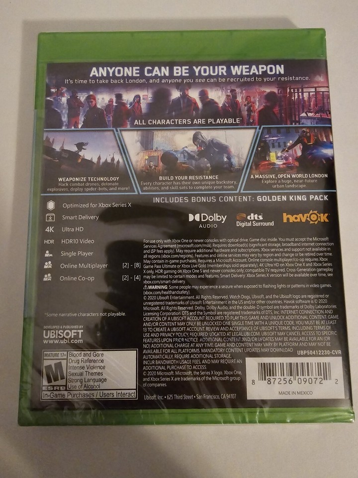 Watch Dogs Legion Xbox One Brand New Factory Sealed Fast Shipping For ...