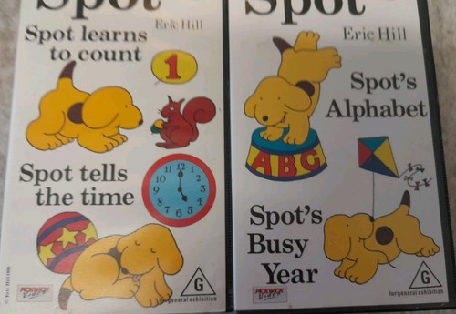 Lot Of 2 Spot VHS Video Spot Learns To Count / Tells The Time &Busy ...