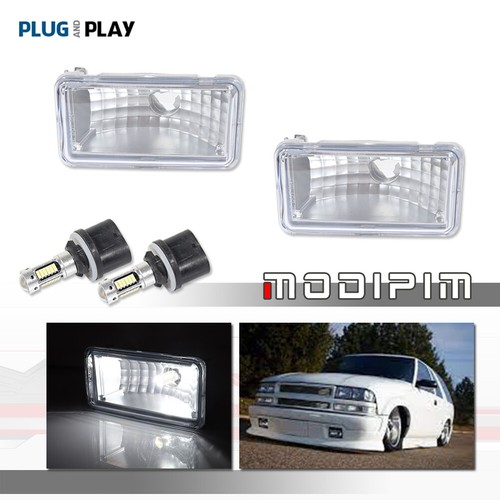 For 98-04 Chevy S10 Pickup Blazer Clear Lens LED Front Bumper Driving ...