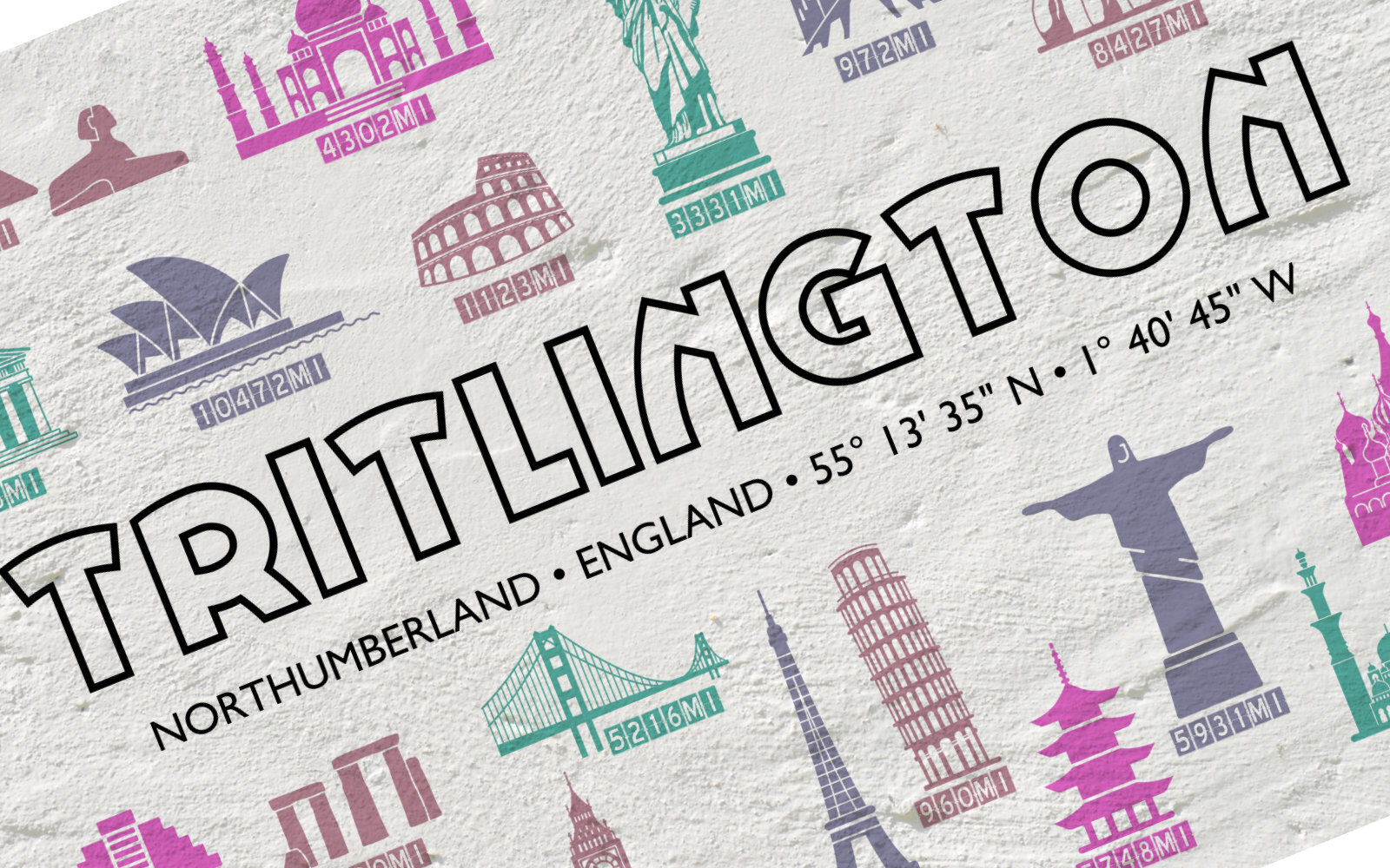 A3 PRINT - Tritlington, Northumberland, England - World Landmarks | eBay UK