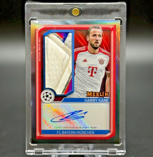 Harry Kane 2023-24 Topps Merlin UCC Merlin's Match Ball Signature Card ...