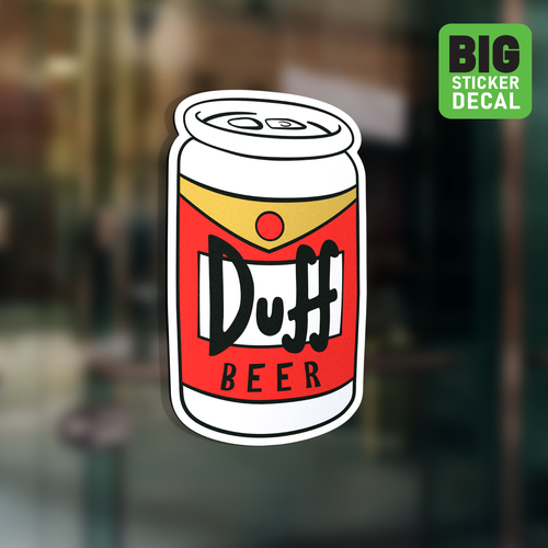 Duff Beer Simpsons Big Laminated Vinyl Sticker Car Decal Window Homer ...