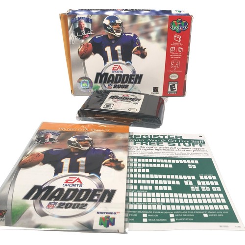 Madden NFL 2002 Nintendo 64 N64 Game Complete w/ Box Manual CIB ...