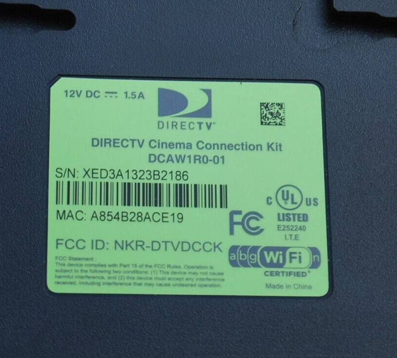 DIRECTV WiFi DECA DCCK WIRELESS DCAWIR0-01-R CINEMA CONNECTION KIT HR23 ...
