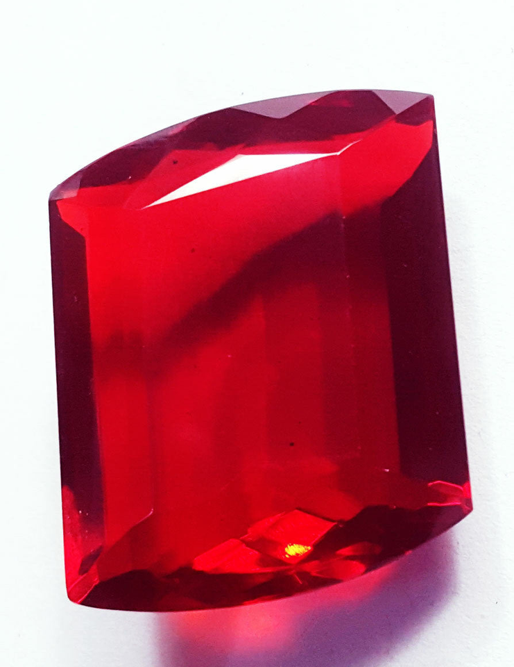 63.90 Ct Brazilian Red Topaz Fancy Cut Certified Loose Gemstone With ...