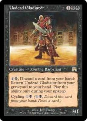 UNDEAD GLADIATOR Onslaught MTG Black Creature — Zombie Barbarian RARE ...