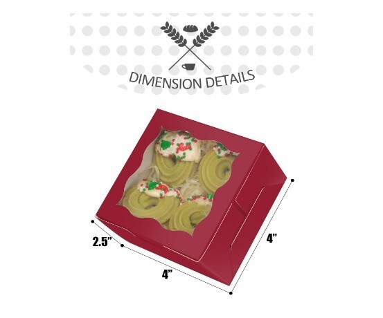 Bakery Boxes with Window 55pcs 4x4x2.5 Mini Cookie Boxes Macaron Box ...