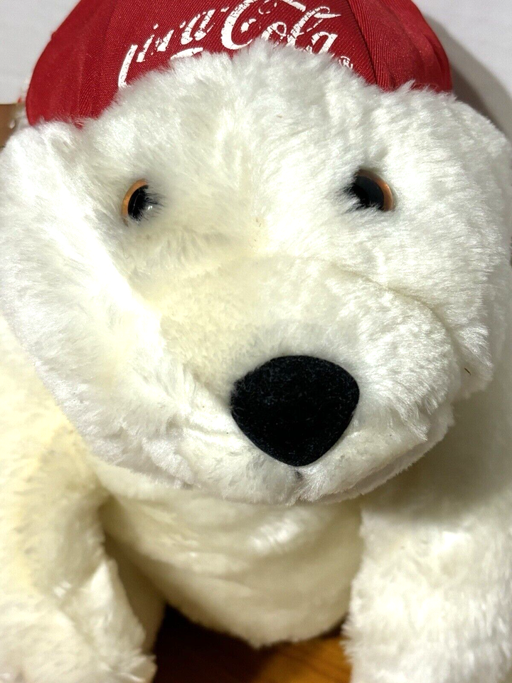 Coca-Cola 1995 Bear with Backwards Red Cap White 13" With Tags Vintage ...