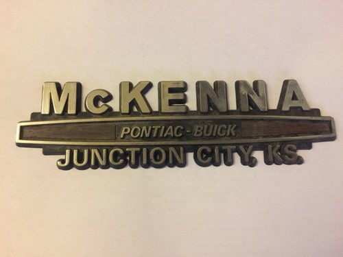 Plastic McKenna Pontiac Buick Junction City, KS Car Dealership Emblem ...