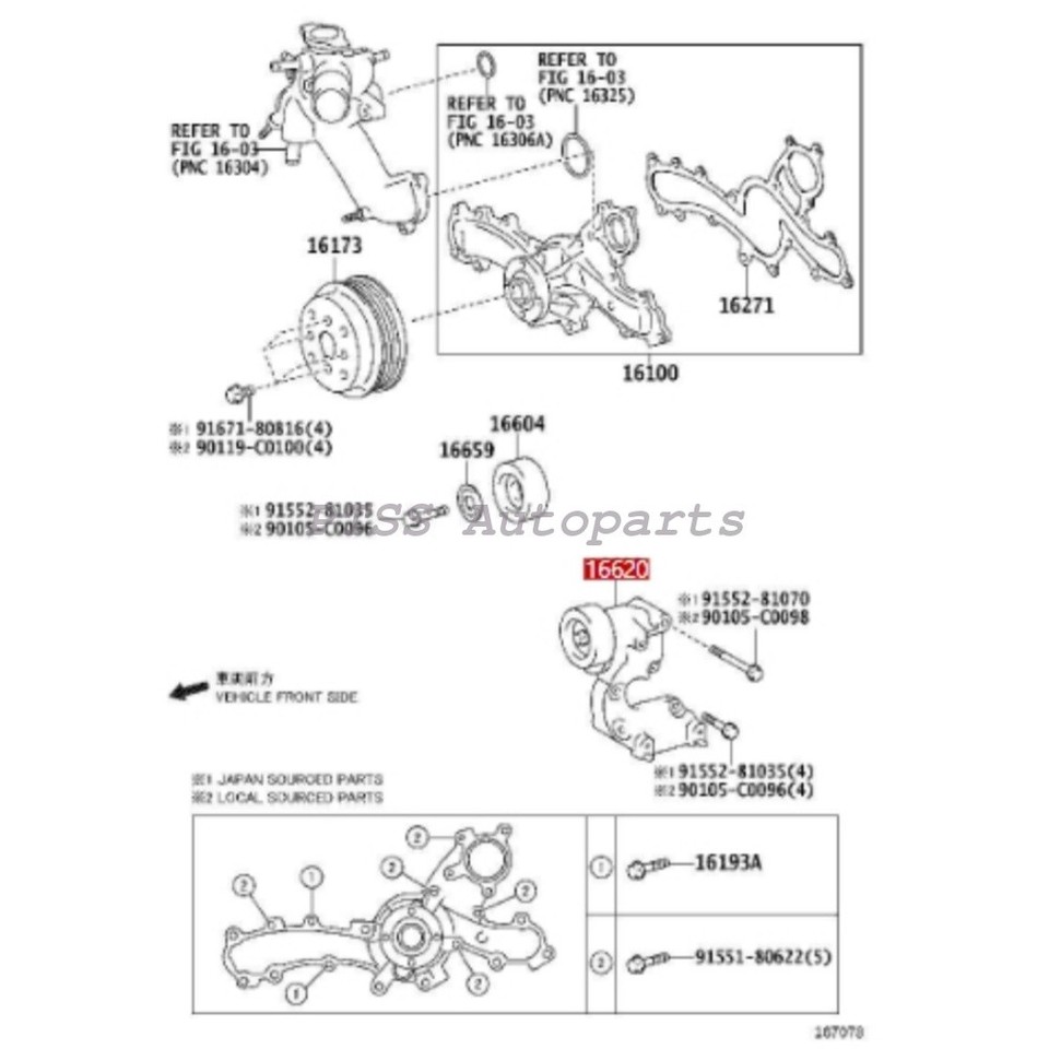 1662031020 Gates Drive Belt Tensioner Kit OEM For LEXUS ES350 Toyota ...