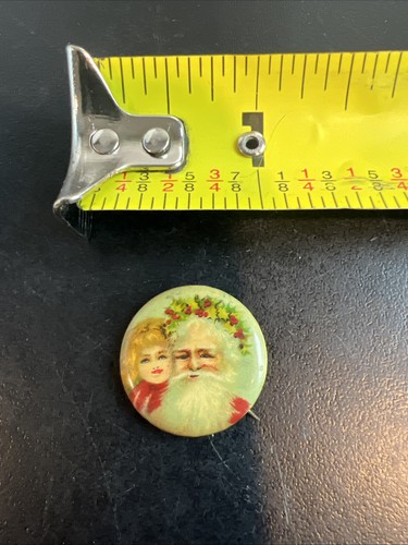 VTG Whitehead & Hoag Celluloid Pinback Button Santa & Child Christmas ...