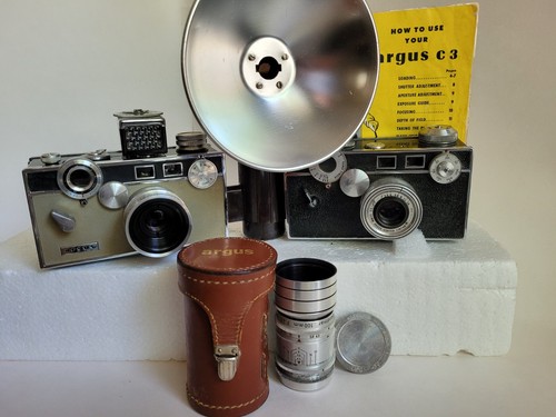 ARGUS C3 AND MATCHMATIC USA, Sandmar 100MM LENS made in Germany, flash ...