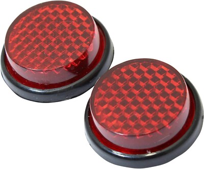 2 X 20mm Red Number Plate Reflectors Self Adhesive Stick On Motorcycle ...