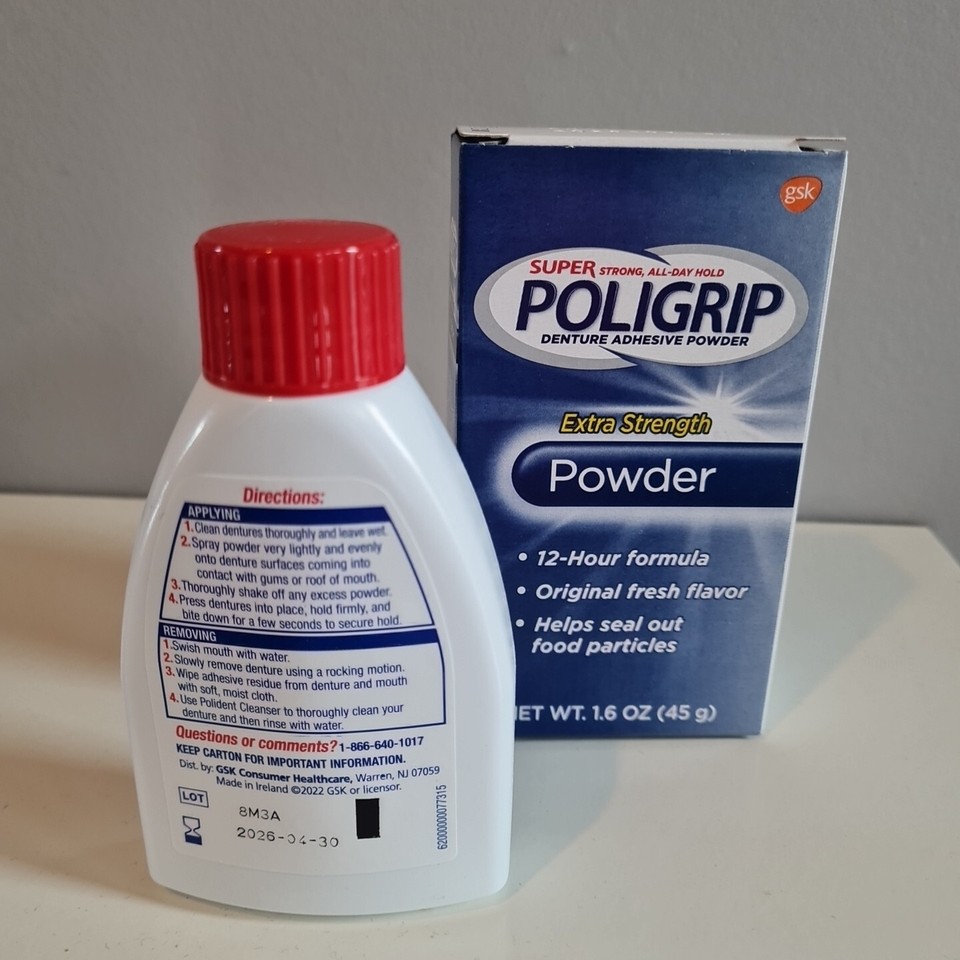 Poligrip Denture Adhesive Fixative Powder 45g (Alternative to Wernets ...