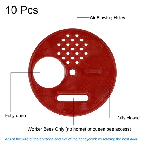 10Pcs Beehive Box Entrance Gate 68mm Plastic Round Rotatable Bee Door ...