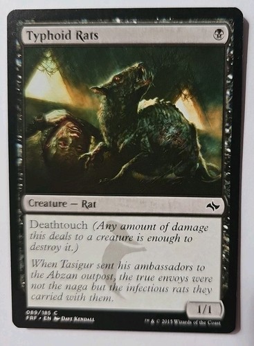 MTG Magic The Gathering Card Typhoid Rats Creature Rat Black Fate ...
