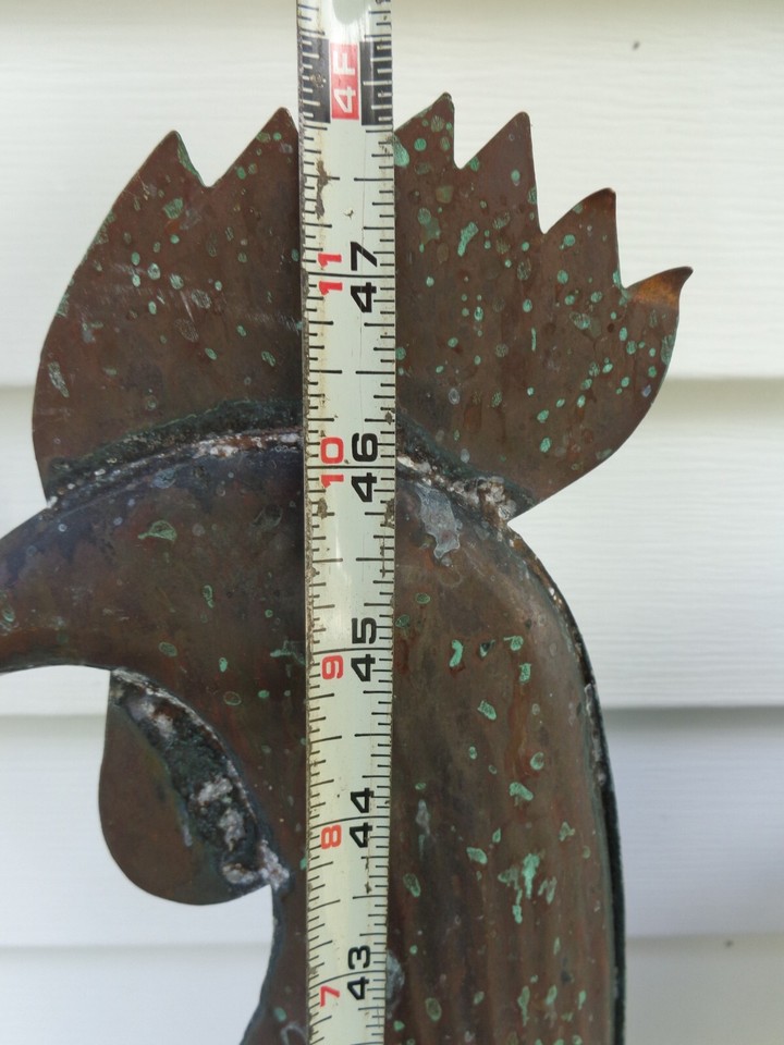 RARE 19th Century Copper Rooster Chicken Zinc Farm Weathervane-Very ...