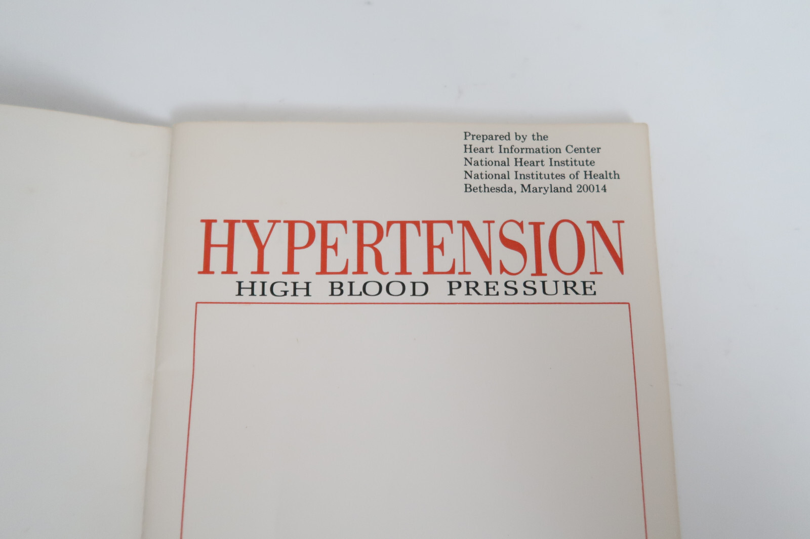 Hypertension High Blood Pressure Vintage Book National Institutes of ...