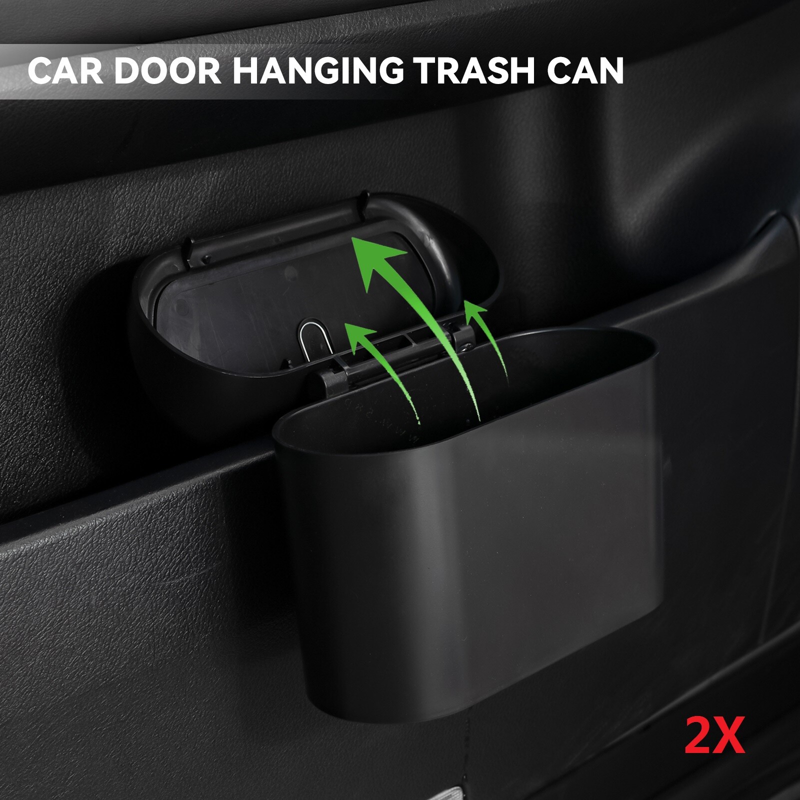 2X Car Rubbish Holder Wrapper Garbage Can Storage Van Trash Waste Bin ...