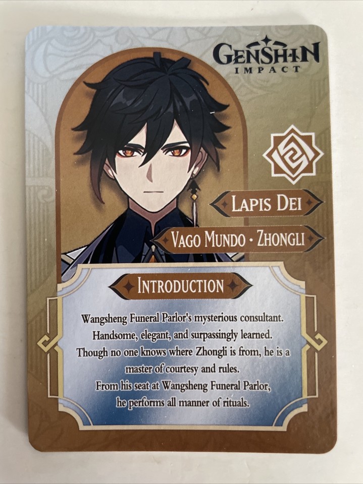 ZHONGLI LAPIS DEI Genshin Impact Anime Custom TCG CCG Card | eBay