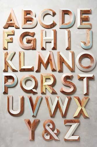 Anthropologie Wooden Monogram "S" Woodshop Initial Letter Acacia ...