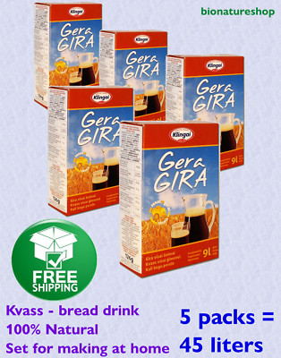 Kvass 45 Liters, 5 packs X 9L, Kwas, Bread drink, Set for making at ...