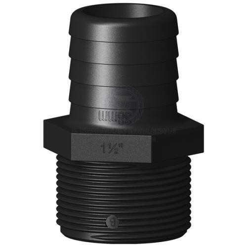 Trudesign 90231 Tail 38mm Straight Male Threaded 1 1/2" BSP Long Male ...